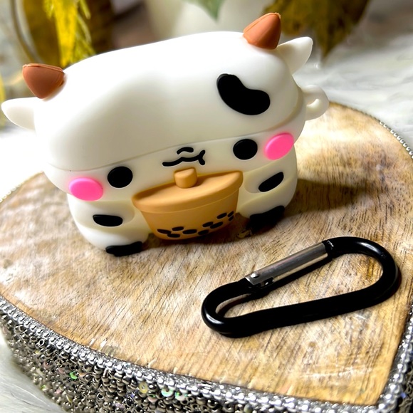 fashion | Other | New Cute Case For Airpods Airpods 2 Case Boba Tea Cow Funny 3d Cartoon | Poshmark